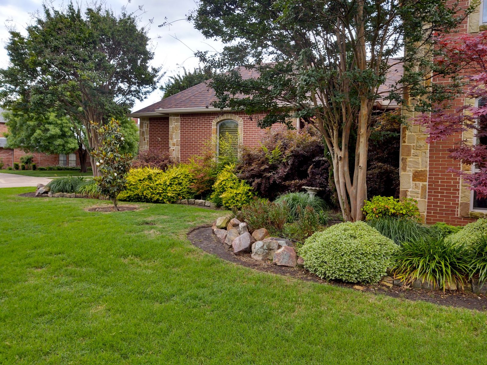 Our large overgrown yard met its match! DIY frontyard landscape.